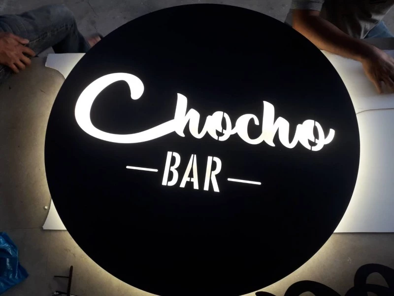 ป้ายร้านอาหารและบาร์ CHOCHO BAR ป้ายไฟออกหลัง ราคาส่ง